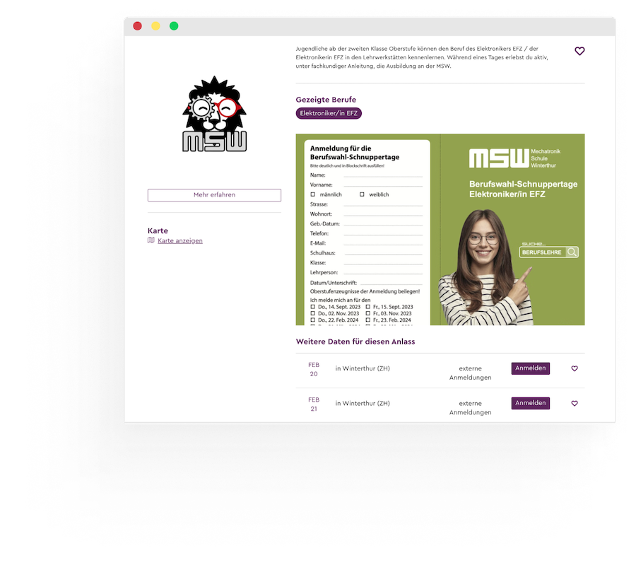 Finde mit Yousty online passende Lernende